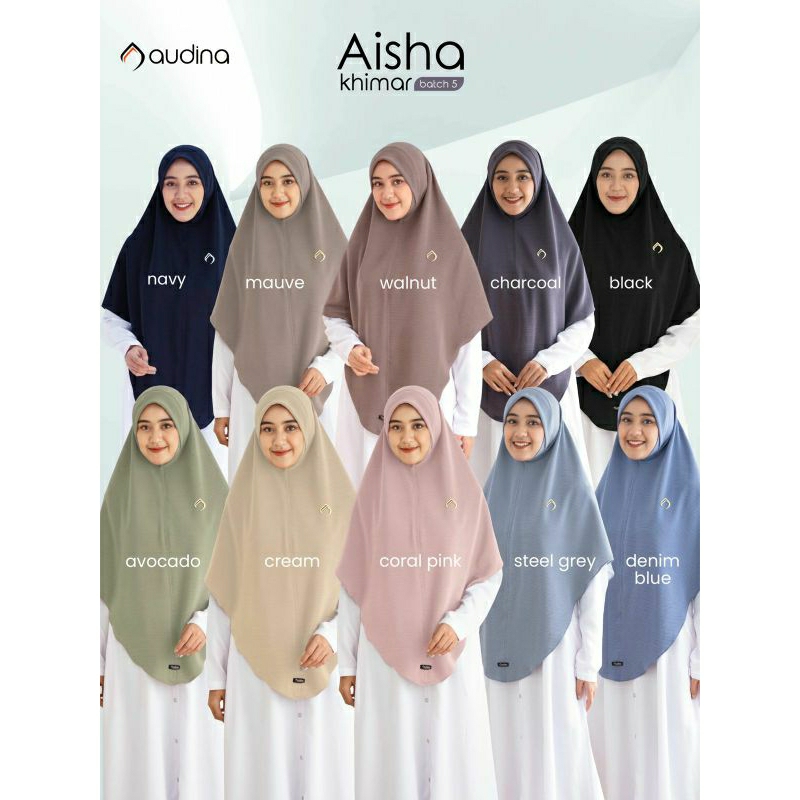 Jual Hijab Audina Aisha Khimar Soft Pad Antem Jilbab Dagu ORI Audina | Shopee Indonesia