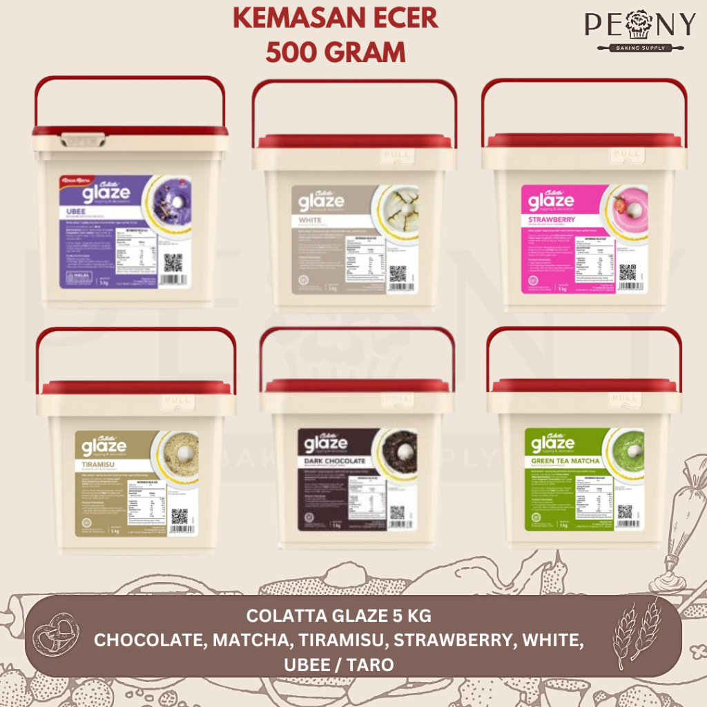 Jual (500 GR) COLATTA GLAZE TARO, WHITE, STRAWBERRY, TIRAMISU, COKLAT ...
