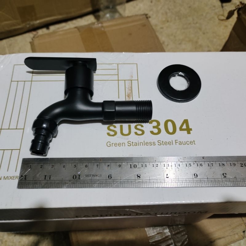 Jual Kran taman Stock Hitam stainless SUS 304 kran mesin cuci black ...