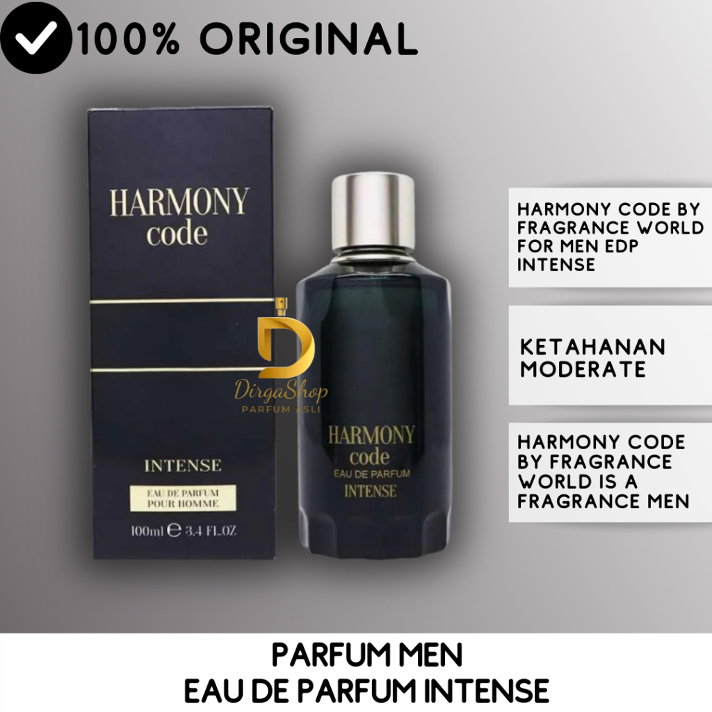 Jual Fragrance World Harmony Code Intense For Men EDP 100ml | Shopee ...
