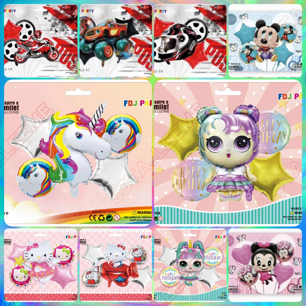 Jual Paket Set balon karakter isi (Mickey / Minnie/ LOL /HELLO KITTY ...
