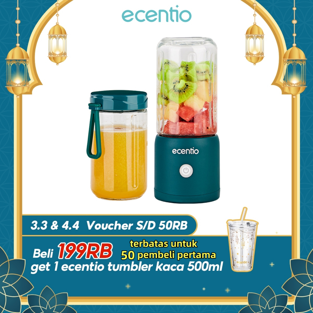 Jual ecentio Kaca blender 8 Mata Pisau Portable 380+380ml Usb Juicer Mini Multifungsi | Shopee ...