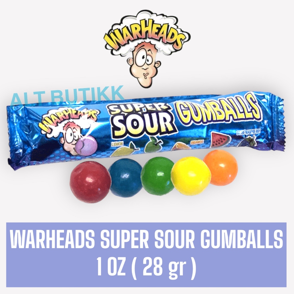 Jual WARHEADS SUPER SOUR GUMBALLS 1 OZ | PERMEN KARET WARHEAD | PRODCUT ...