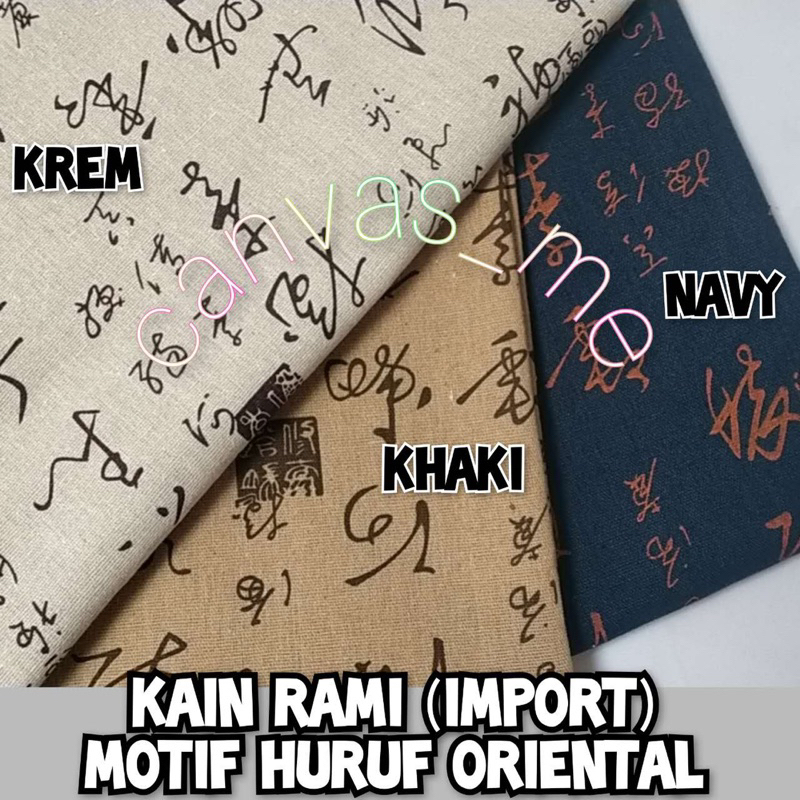 Jual Kain Rami motif Huruf Oriental (Import) | Shopee Indonesia