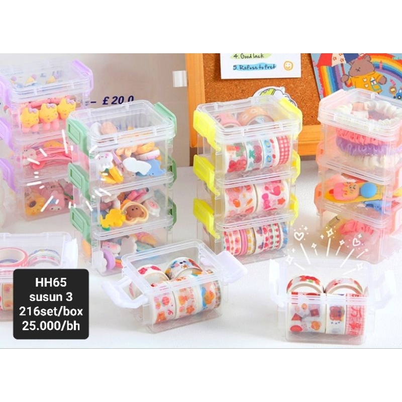 Jual storage box/kotak plastik/kotak susun/kode HH65 susun 3 | Shopee ...