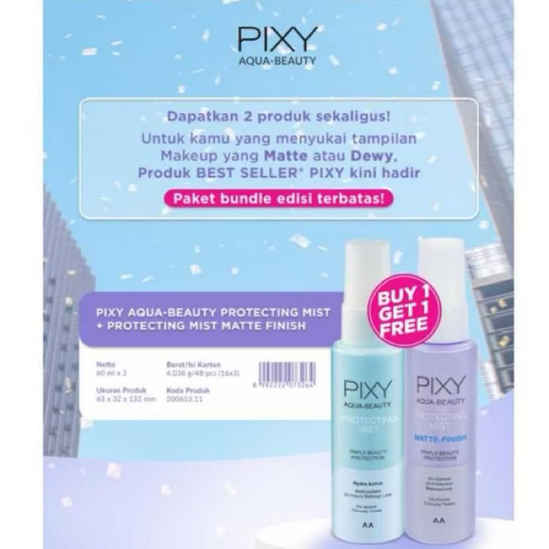 Jual BUNDDLE PIXY AQUA BEAUTY PROTECTING MIST 60 ml(BONUS AQUA ...