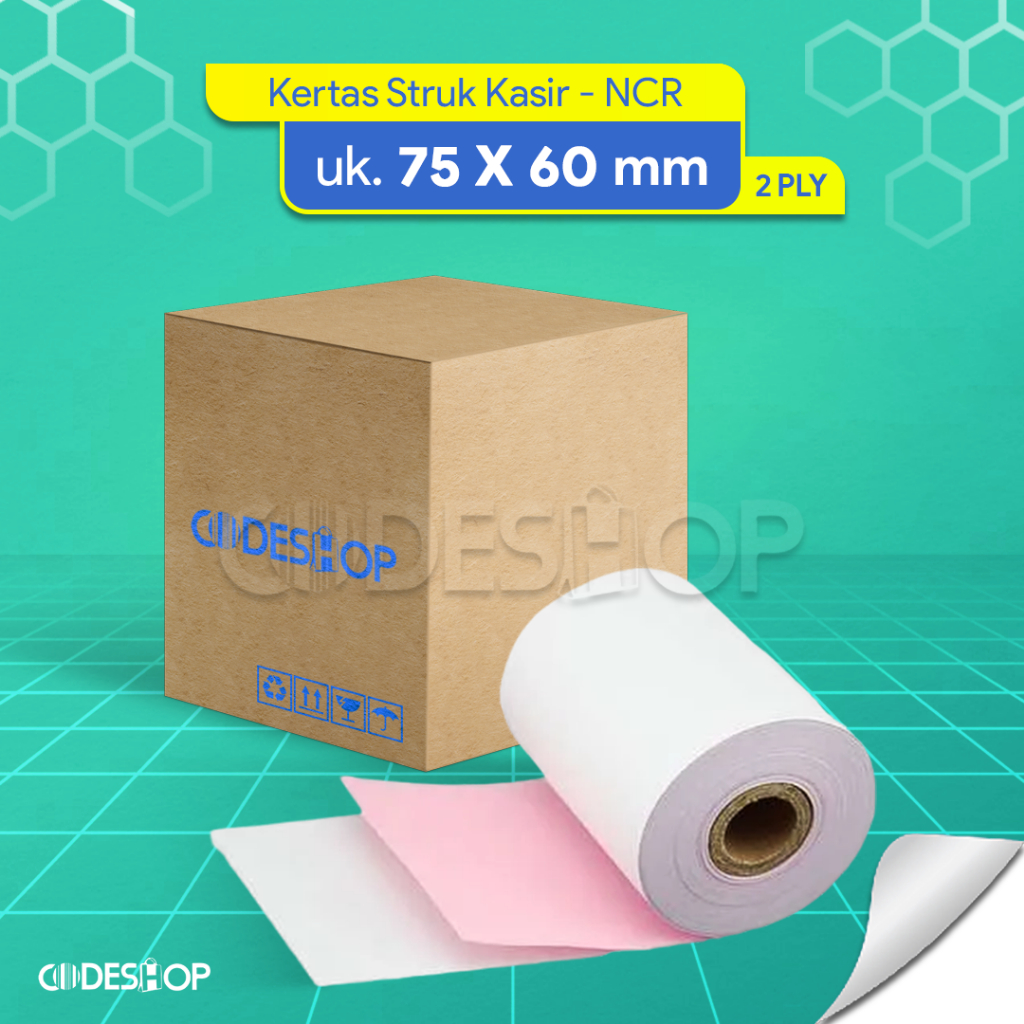Jual 1 Dus Struk Kasir NCR 75x60mm 2 Ply Printer Dot Matrix Epson ...