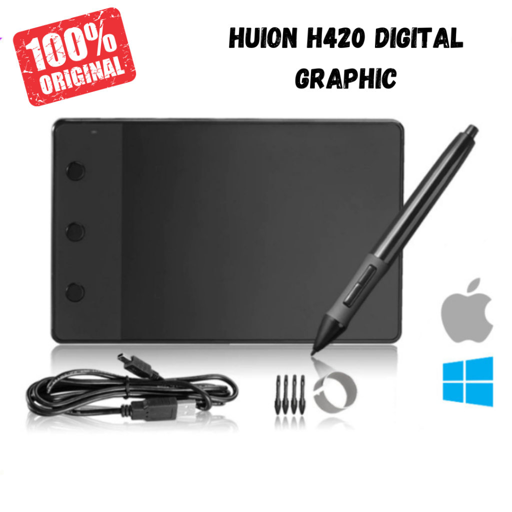 Jual Huion H420 Digital Graphic Drawing Pen Tablet Design Alt Resmi ORI Huion | Shopee Indonesia