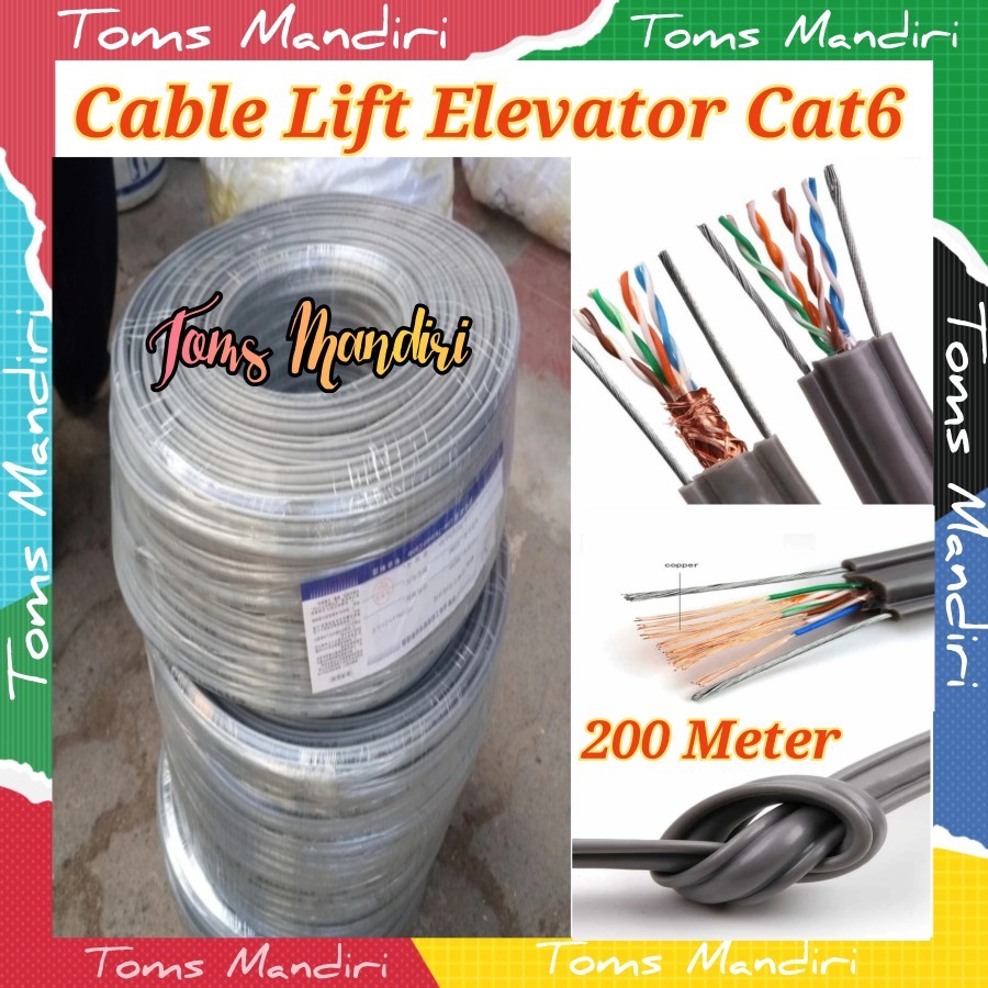 Jual Cable UTP Cat6 Rj45 Lift Elevator 200 Meter/ Kabel LAN UTP Cat6 ...
