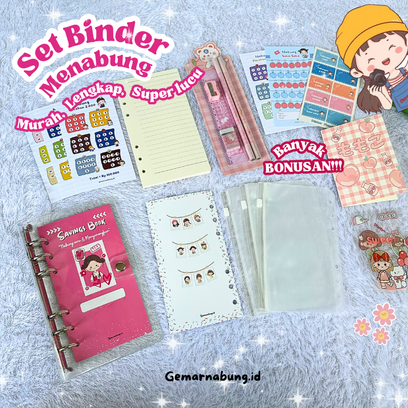 Jual Paket Binder Keuangan Nabung Murah Lengkap Super Lucu A6, Binder ...