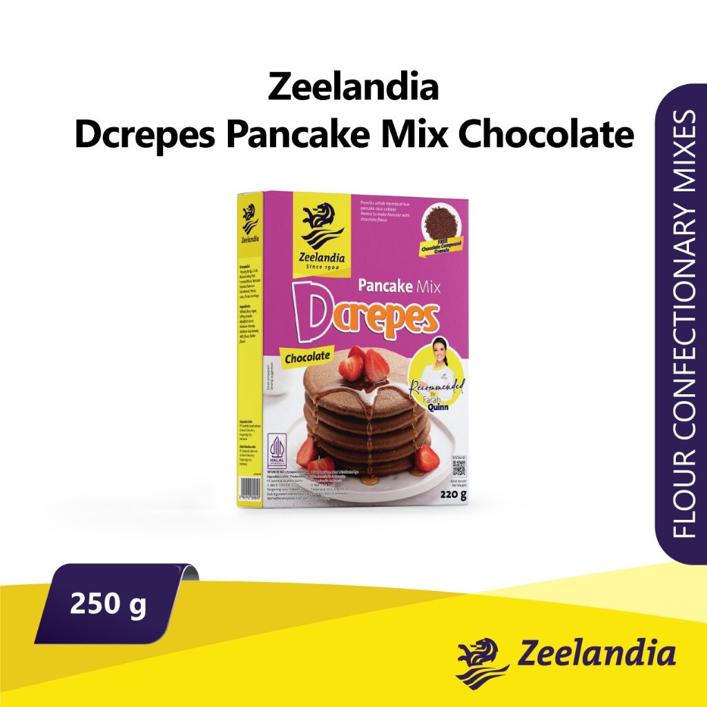 Jual Zeelandia - D'Crepes Pancake Mix Chocolate 220gr - Tepung Pancake ...