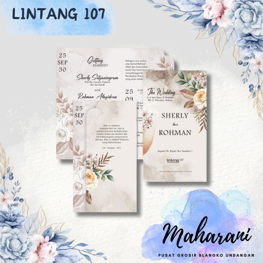 Jual Blangko undangan atau kertas undangan pernikahan merek LINTANG 107 ...