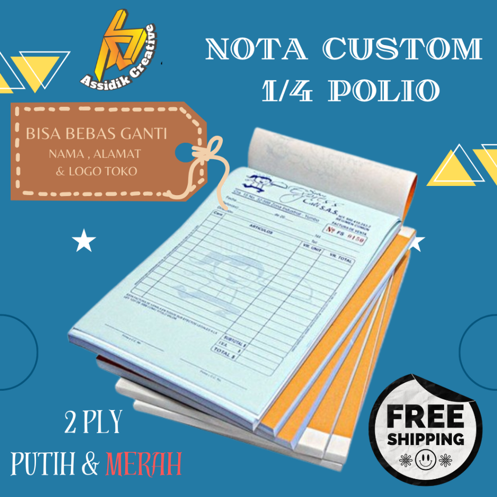 Jual NOTA CUSTOM 2 PLY 1/4 NCR FREE DESAINS NAMA TOKO INVOICE PENJUALAN ...