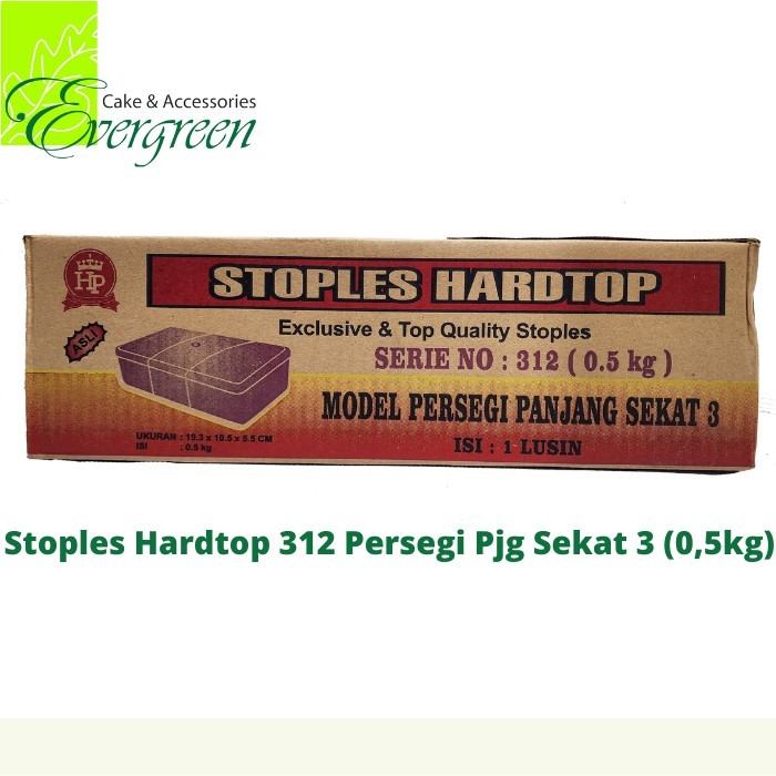 Jual Stoples Hardtop 312 Persegi Panjang Sekat 3 (0,5kg) | Shopee Indonesia