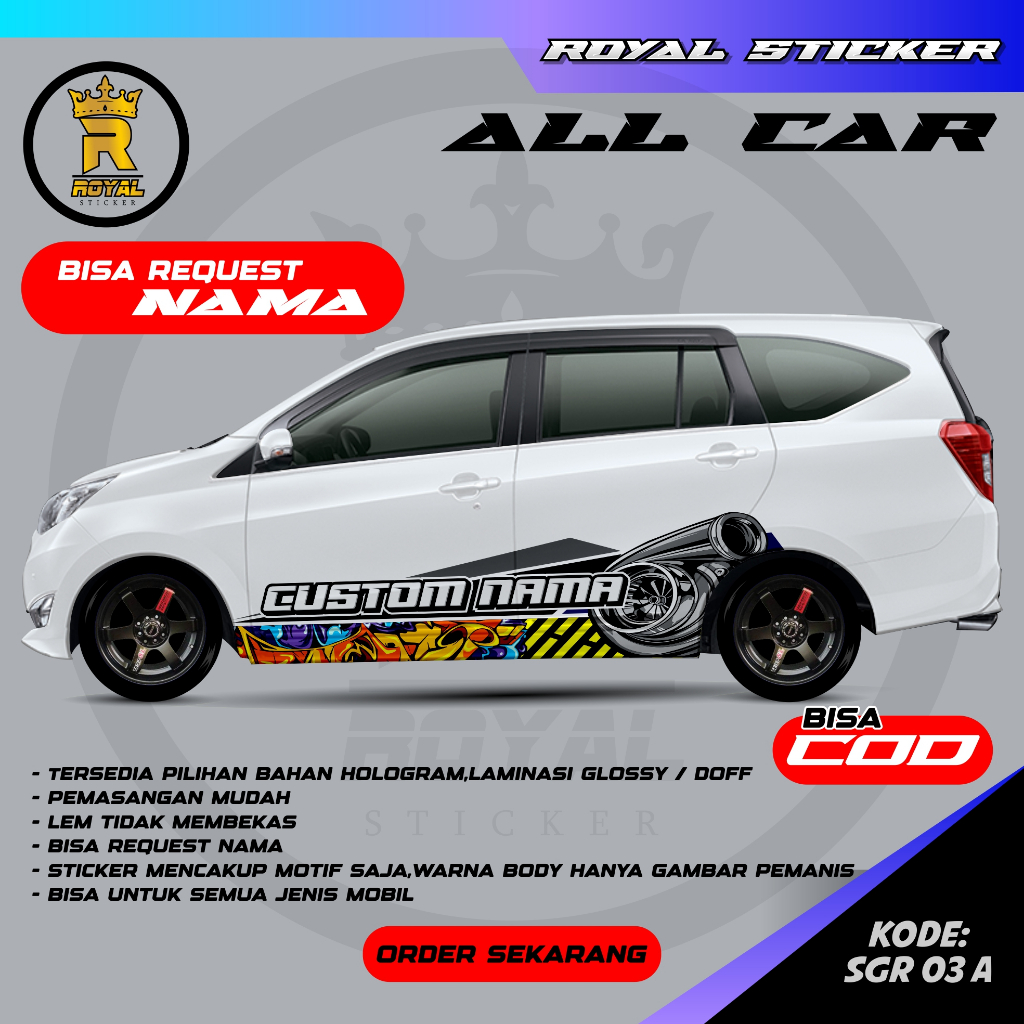 Jual DECAL STICKER MOBIL SIGRA FREE REQUEST NAMA BISA DIPAKAI SEMUA ...