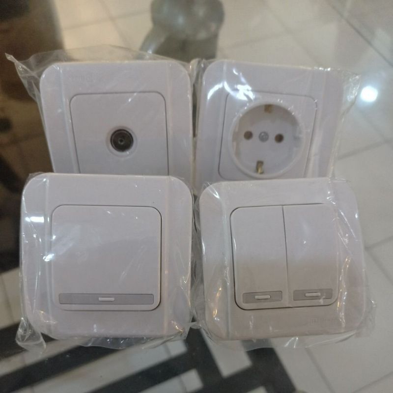Jual SAKLAR TANAM BROCO GALLEO White /Engkel/Seri/Stop/TV | Shopee ...