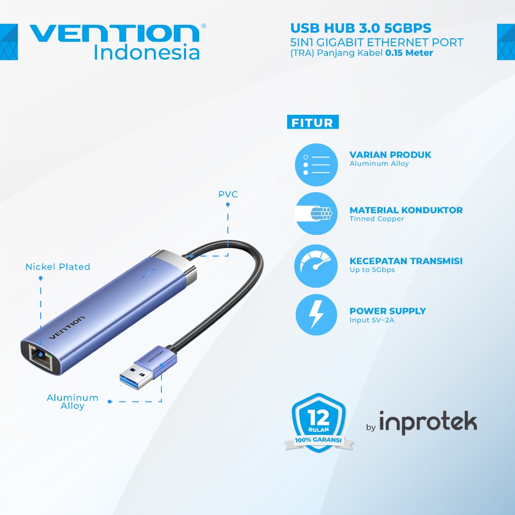 Jual Vention USB to LAN RJ45 Ethernet USB to RJ45 Adapter | Shopee ...