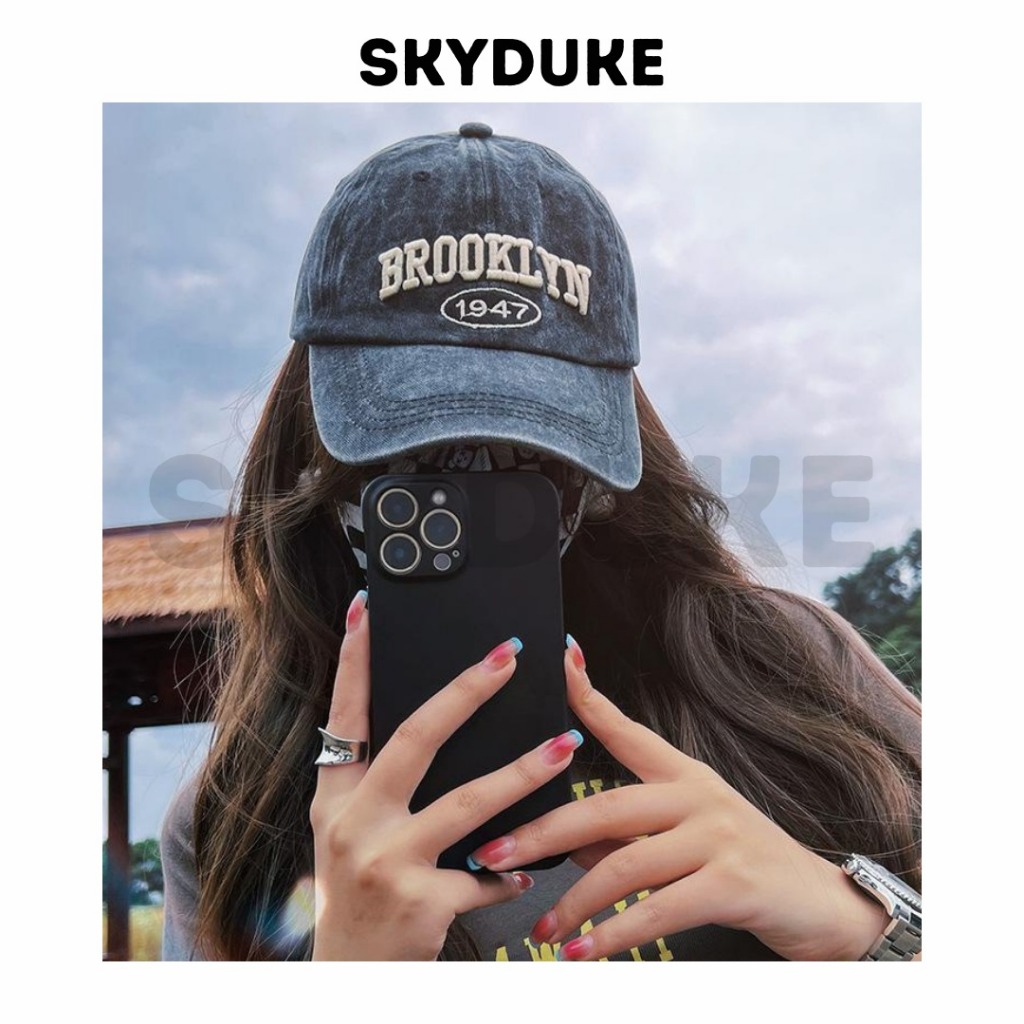 Jual SKYDUKE-Pria Wanita Topi Baseball Hat Model Wash Denim Luntur ...