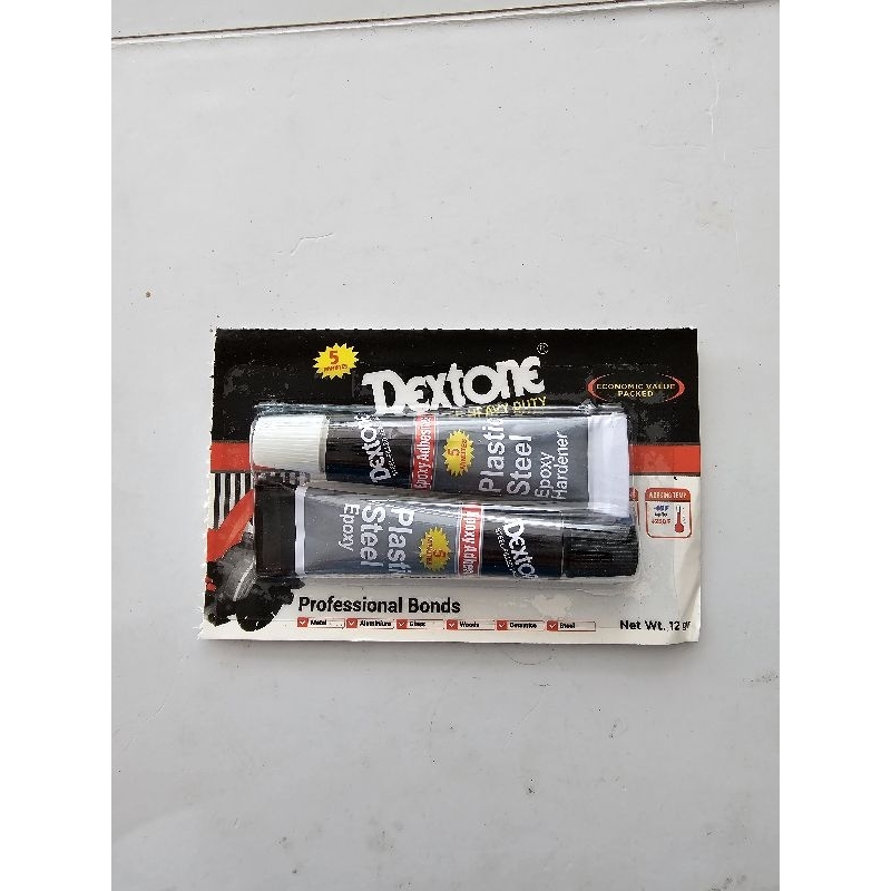 Jual Dextone Lem Epoxy Hitam Putih Plastik Besi Kecil 12Gram epoxy ...