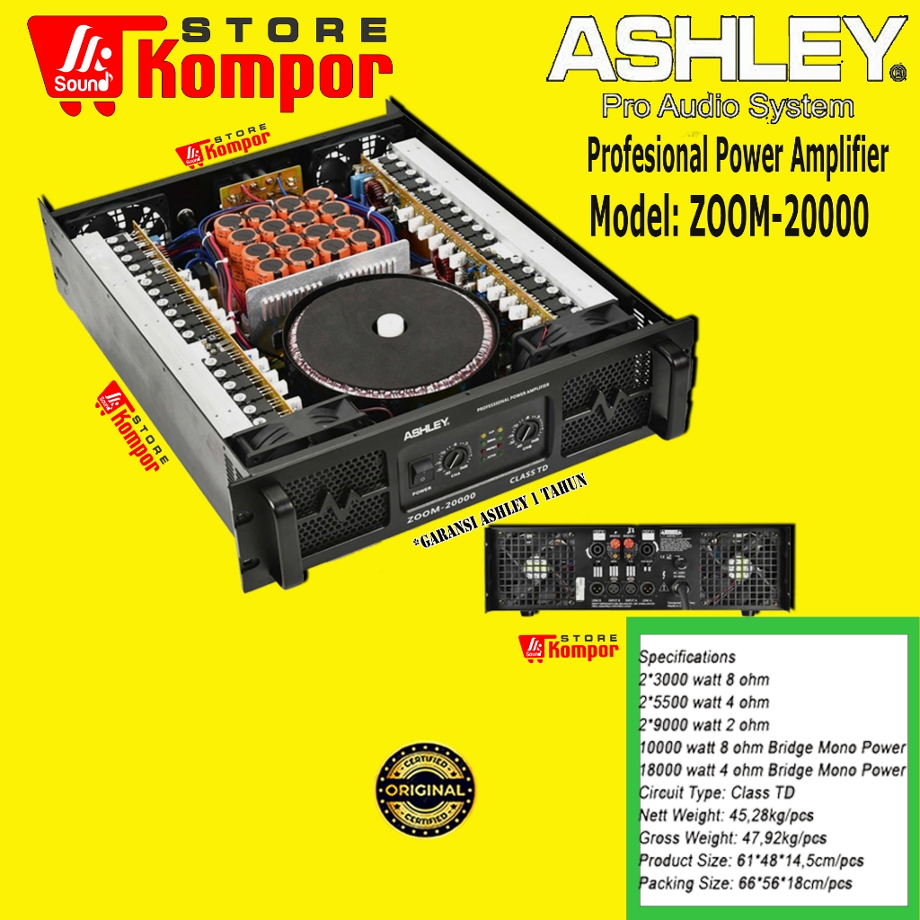 Jual POWER AMPLIFIER ASHLEY ZOOM 20000 / ZOOM20000 / ZOOM-20000 ...