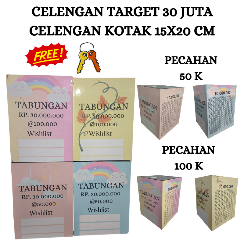 Jual CELENGAN TARGET KUNCI JUMBO CELENGAN BESAR 15X15X20 cm TARGET 30 ...