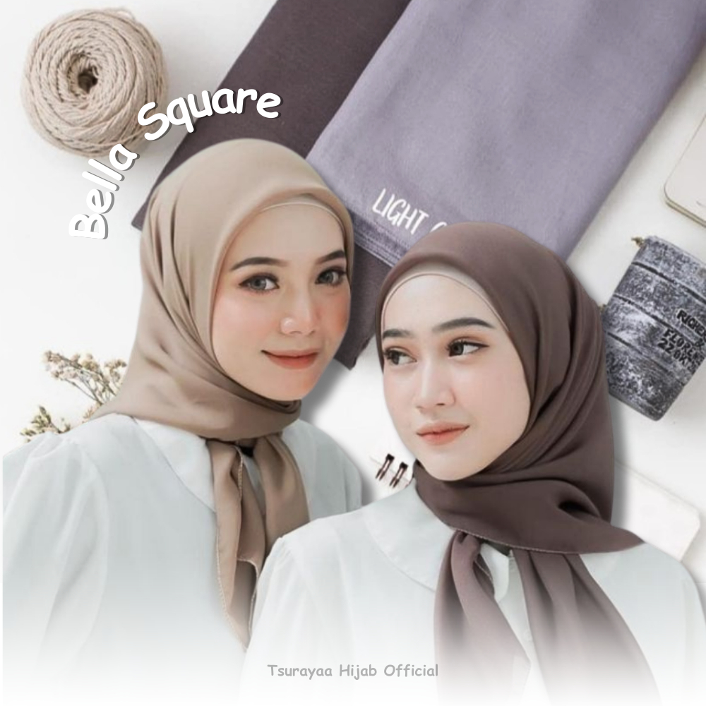 Jual Hijab Bella Square Polycotton Premium Anti Letoy | Jilbab Segiempat Polos | Kerudung ...