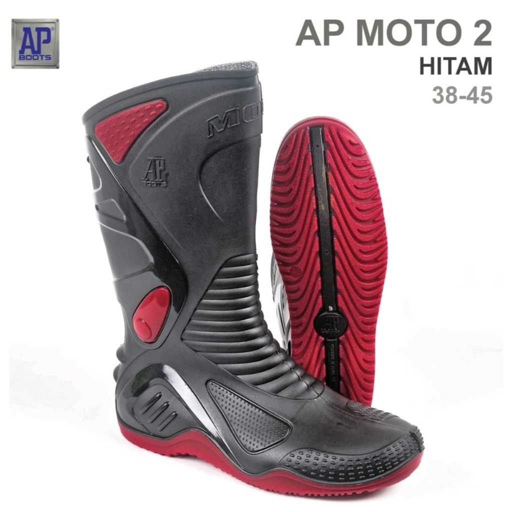 Jual AP Boots MOTO 2 - Sepatu Boot Motor Biker PVC | Shopee Indonesia
