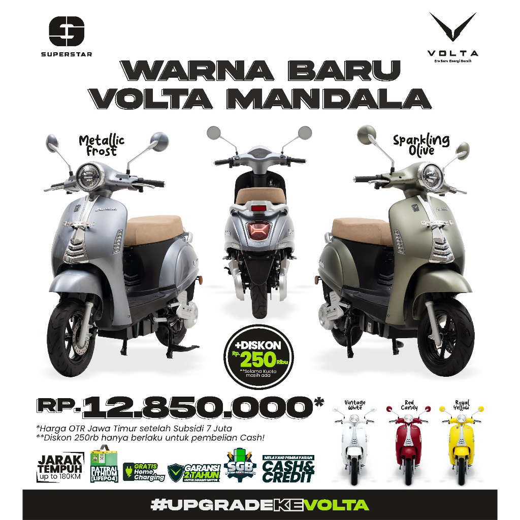 Jual Baru Volta 403 MANDALA Motor Listrik Subsidi Pemerintah 1000 Watt ...