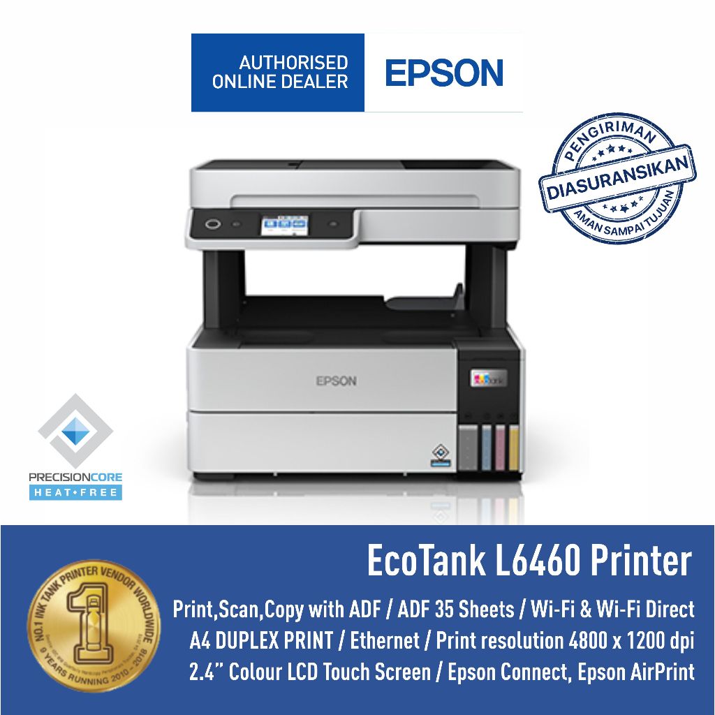 Jual Printer Epson L6460 L 6460 L-6460 All in One F4 ADF WIFI PIGMENT ...