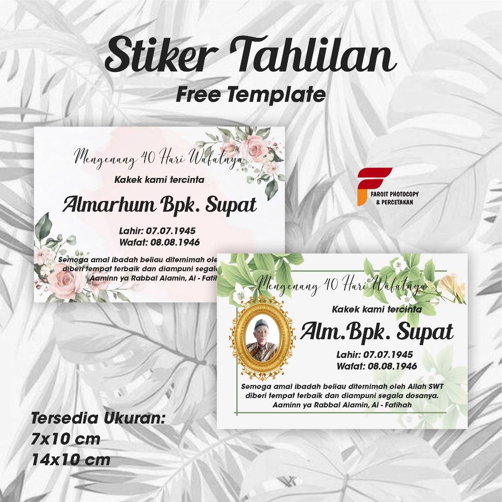 Jual Sticker Tahlilan, Tahlil Pengajian Mengenang 40 Hari/ 100 Hari ...