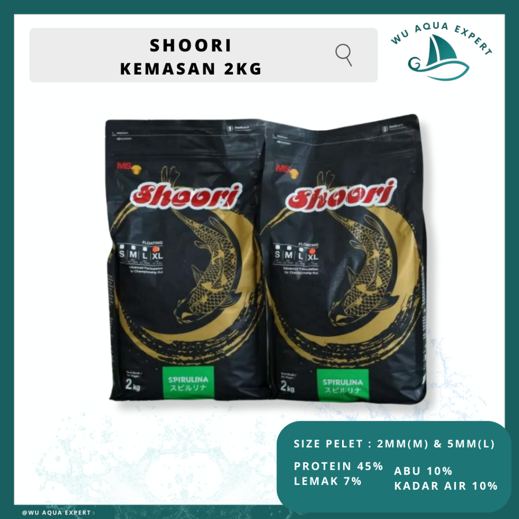 Jual SHOORI 2Kg & 1Kg HIGH GROWTH SPIRULINA COLOR ENHANCER pelet pakan ikan hias koi koki ...