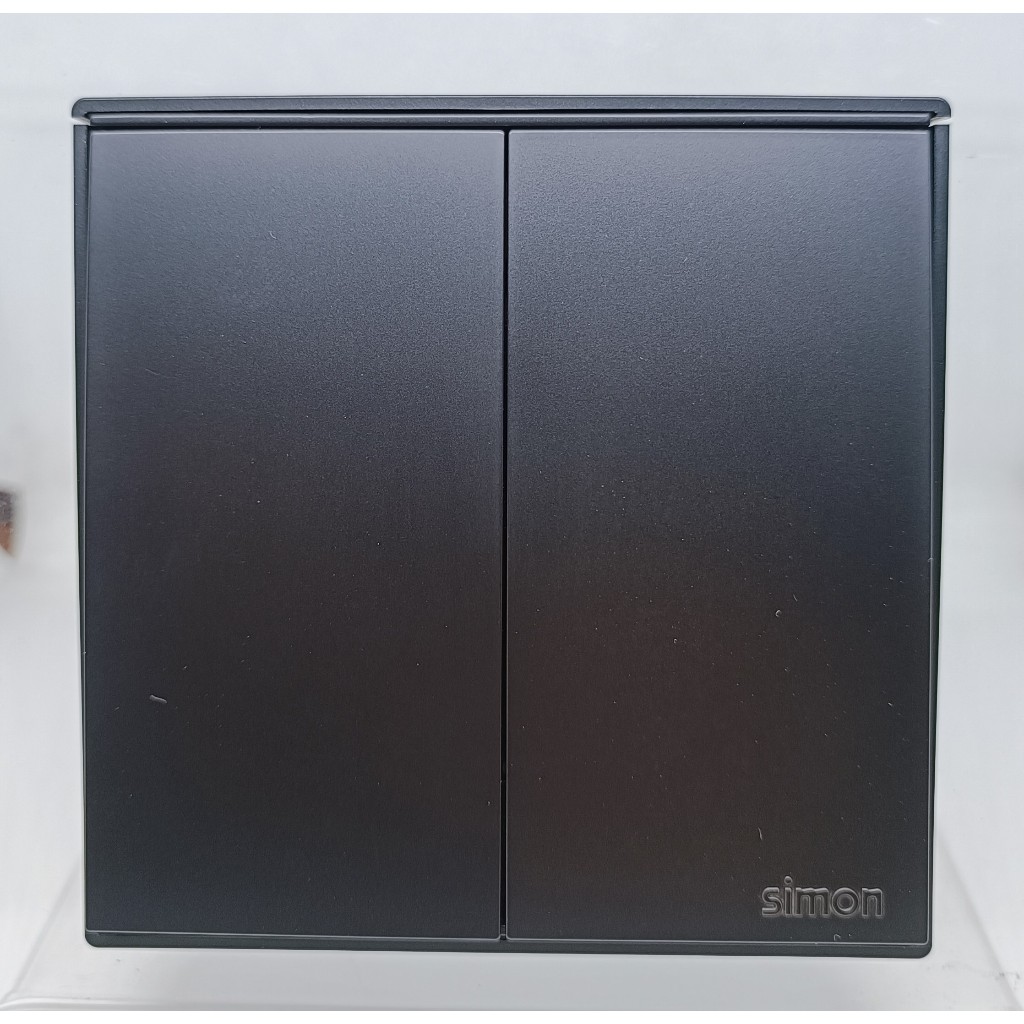 Jual SIMON E6 BLACK DOFF / MATT BLACK SAKLAR SERI 2 GANG 1 WAY SWITCH ...