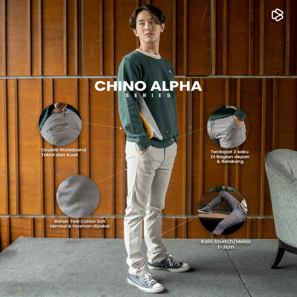 Jual BAPIN Alpha Chino Long Pants - Celana Chino Pria | Shopee Indonesia