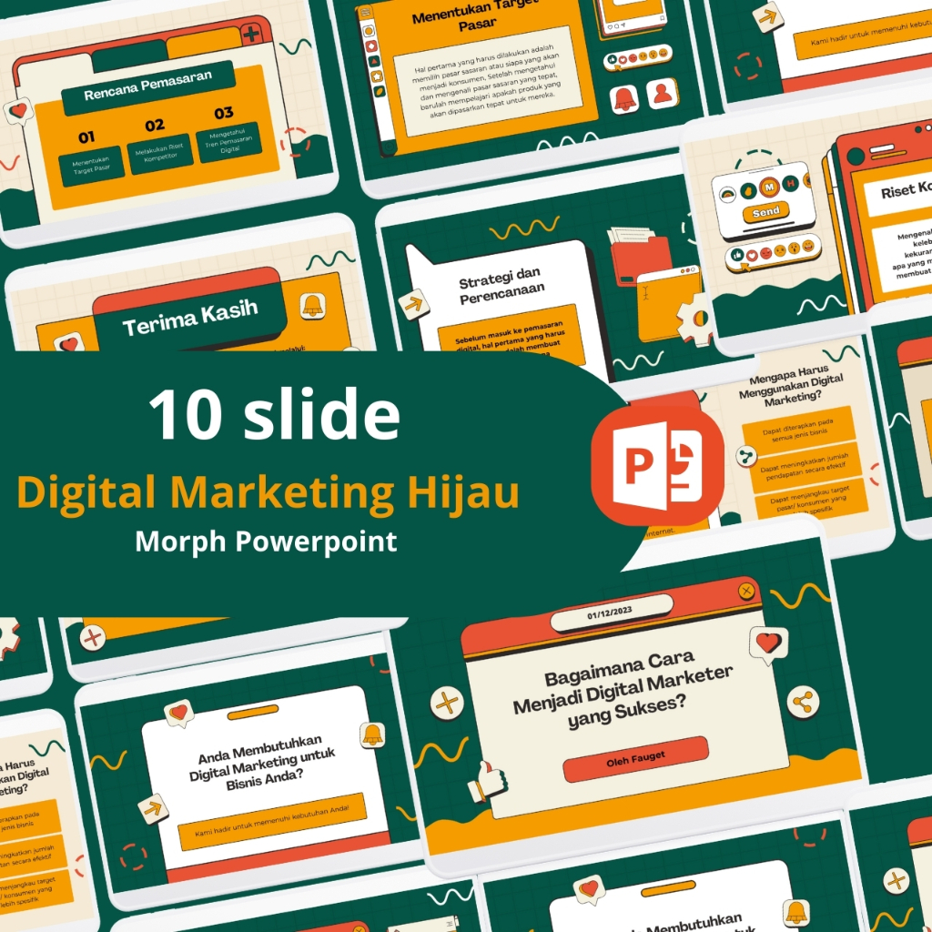 Jual Template Presentasi Powerpoint Digital Marketing Hijau - Template ...