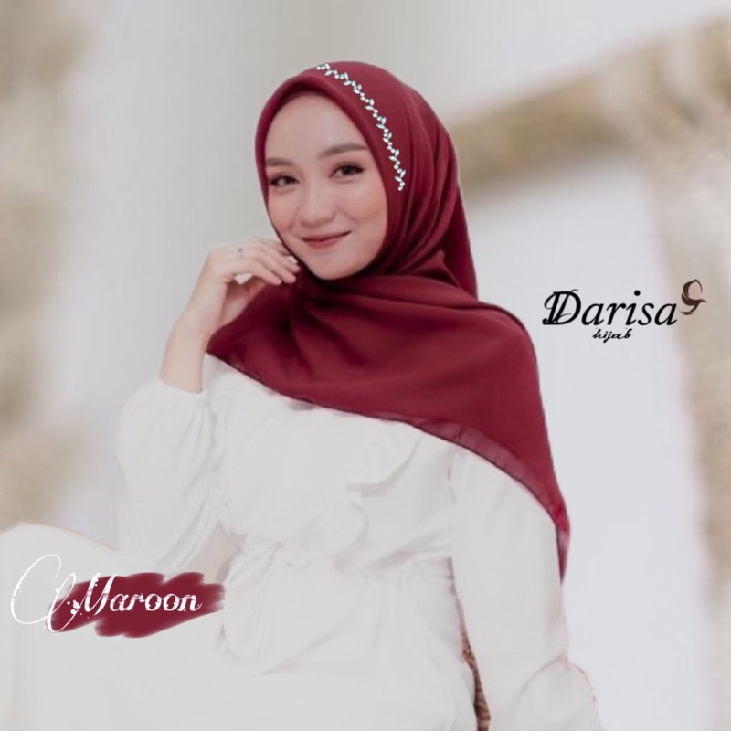Jual BANDO DAUN HIJAB SEGIEMPAT VOAL SWAROVSKI BANDO BEADS BAHAN PARIS ...