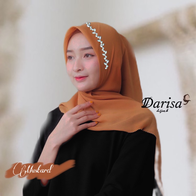 Jual BANDO DAUN HIJAB SEGIEMPAT VOAL SWAROVSKI BANDO BEADS BAHAN PARIS ...