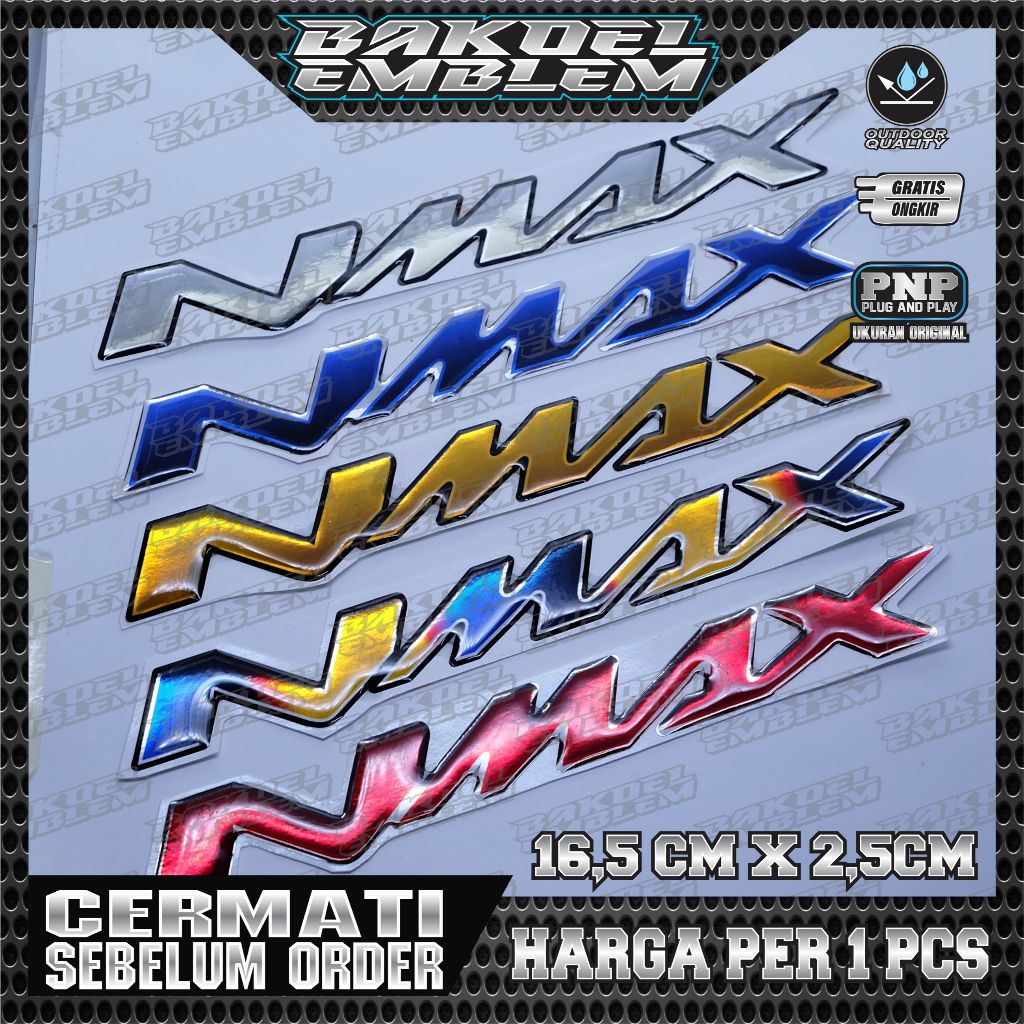 Jual emblem timbul yamaha nmax / emblem nmax titanium / emblem nmax ...