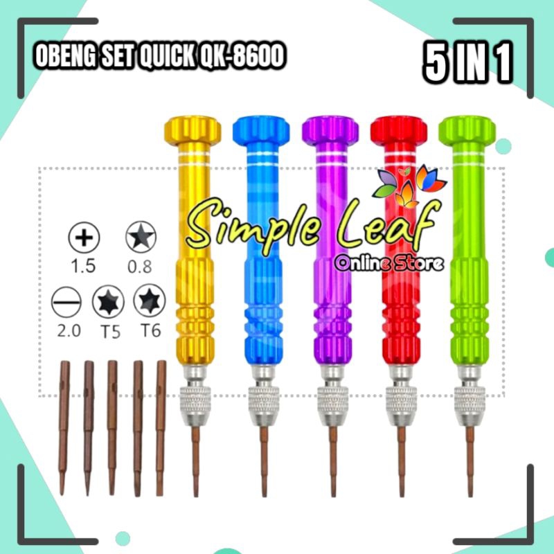 Jual TOOLS OBENG Set QUICK QK-8600 5 IN 1 Obeng Service Reparasi HP ...