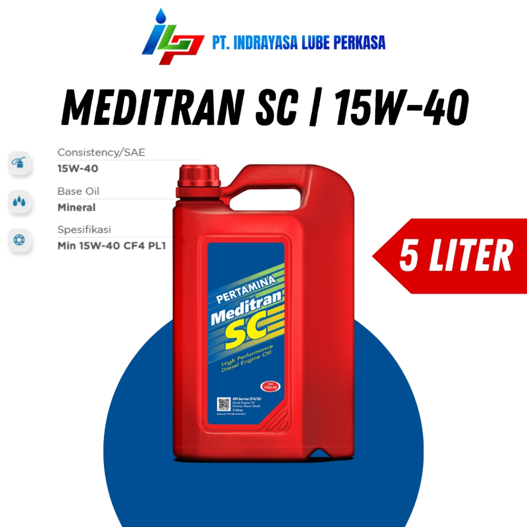 Jual MEDITRAN SC | 15W-40 5 Liter (isi 4 Botol) | Shopee Indonesia