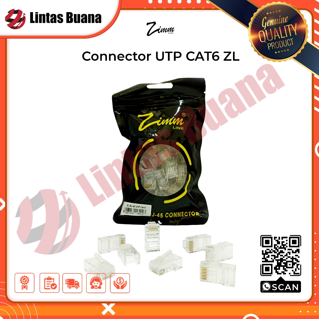 Jual Connector RJ45 UTP CAT6 Zimmlink | Shopee Indonesia