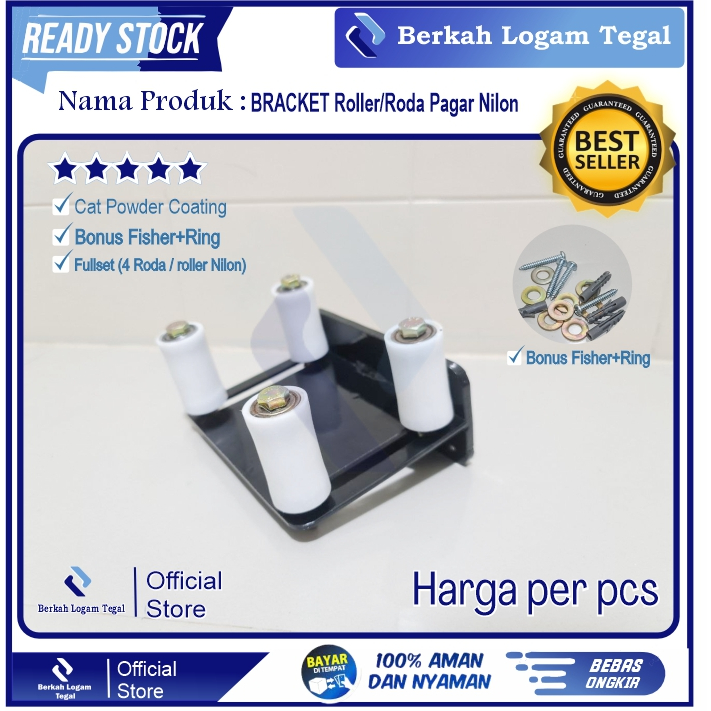 Jual BRACKET Roller/Roda Pagar Nilon Komplit | Shopee Indonesia