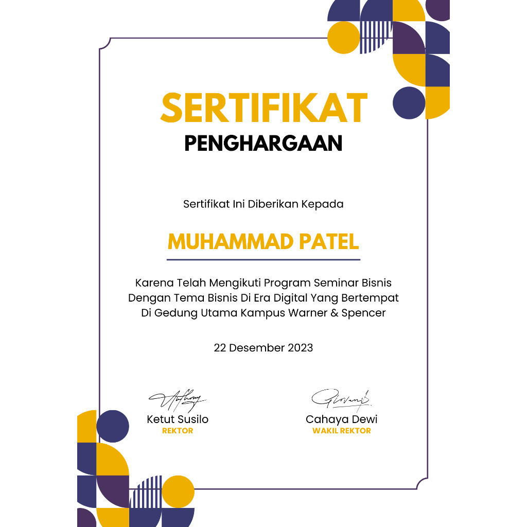 Jual Jasa desain s3rtipik4t piagam penghargaan, piagam kegiatan ...