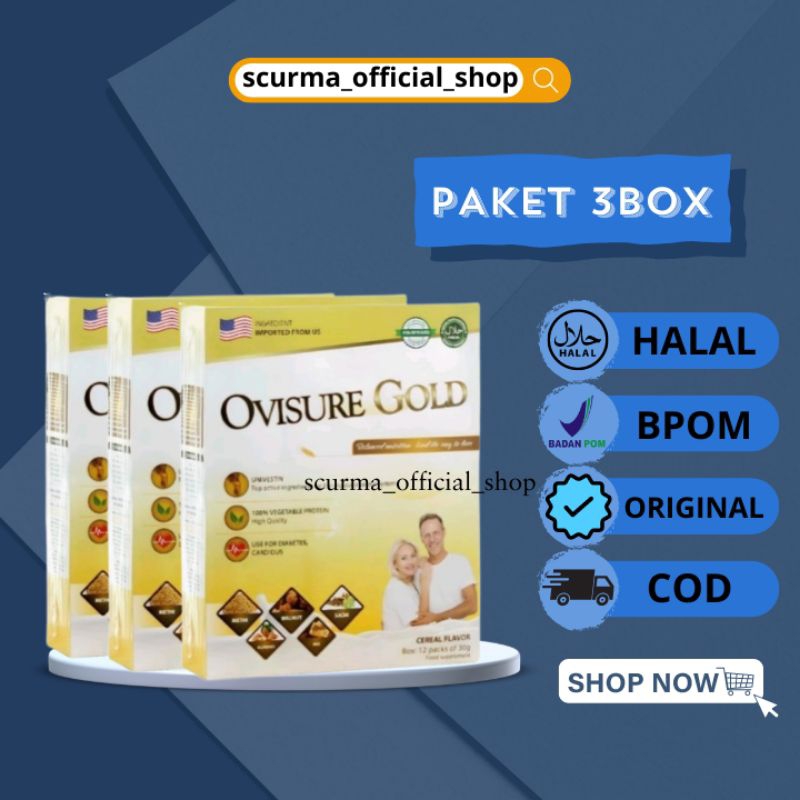 Jual ovisure gold susu untuk kesehatan tulang dan sendi original USA (paket 3box) | Shopee Indonesia
