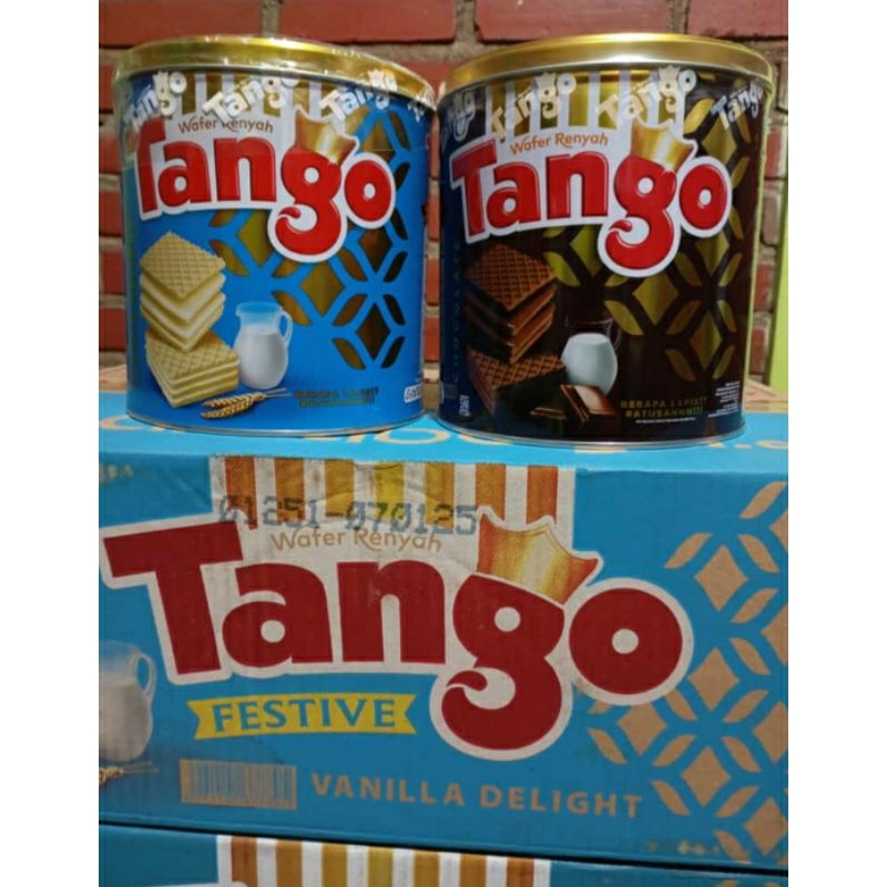Jual Wafer Tango Tanggo Kaleng Coklat Vanila 1 Dus isi 6 Kaleng Idul ...