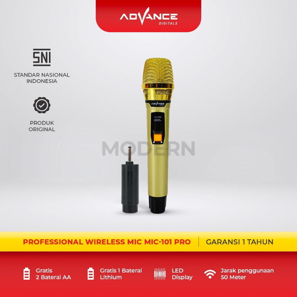 Jual Advance Mic Wireless UHF 101 PRO Garansi 1 Tahun | Shopee Indonesia