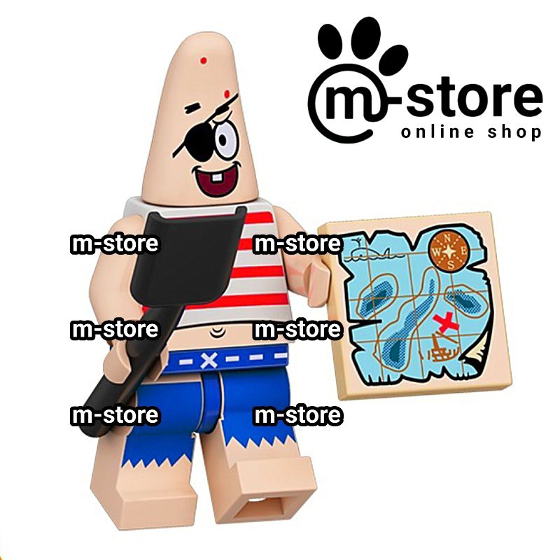 Jual brick spongebob squarepants patrick star pirate mini toy figure ...