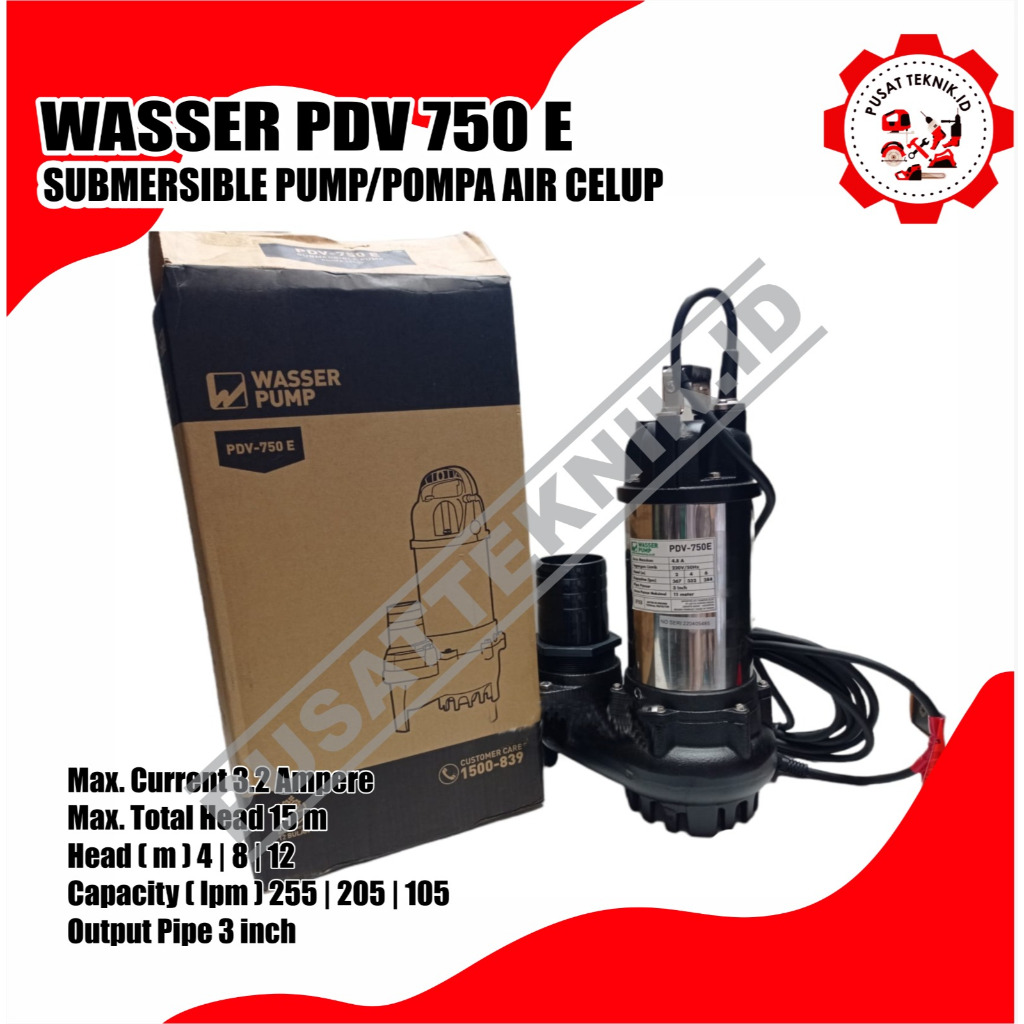 Jual WASSER PDV750E MESIN POMPA CELUP WASSER PDV 750E SUBMERSIBLE PUMP ...