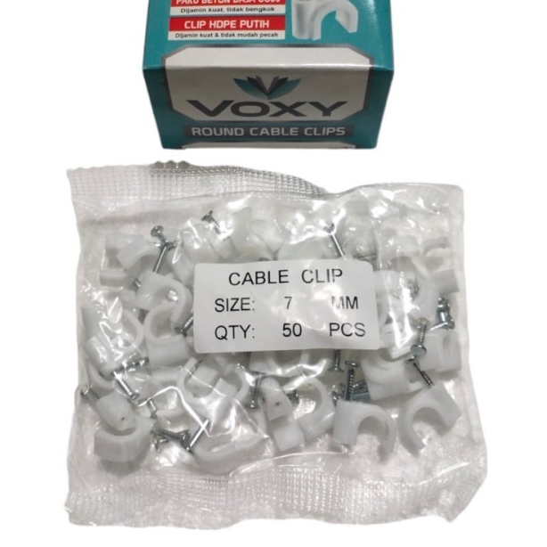 Jual KLEM KABEL PVC + PAKU 7MM/KLEM KABEL LISTRIK PLASTIK PAKU BETON ...