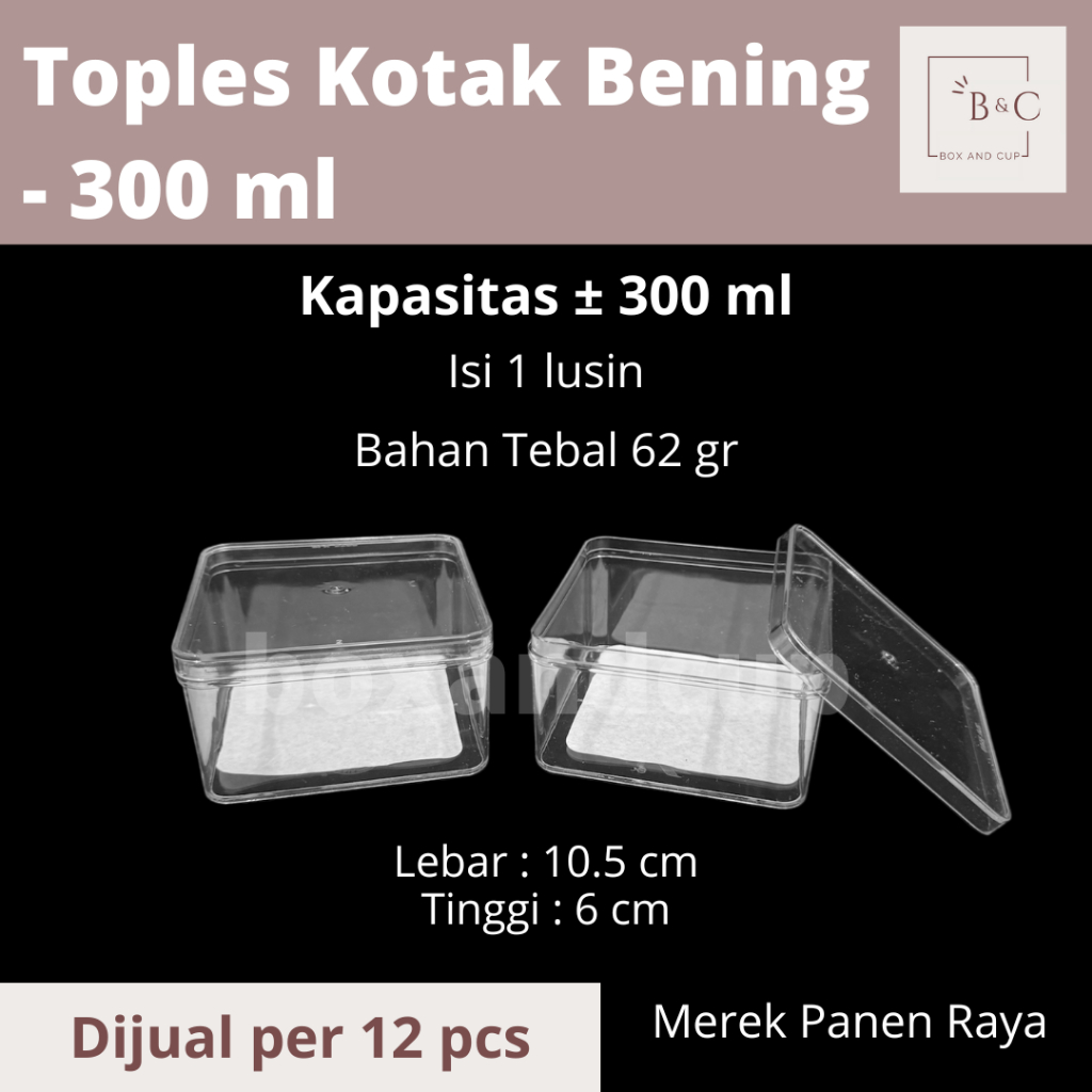 Jual Toples / Stopless KOTAK / Dessert Box Mika Bening TEBAL 300 ml 250 ...