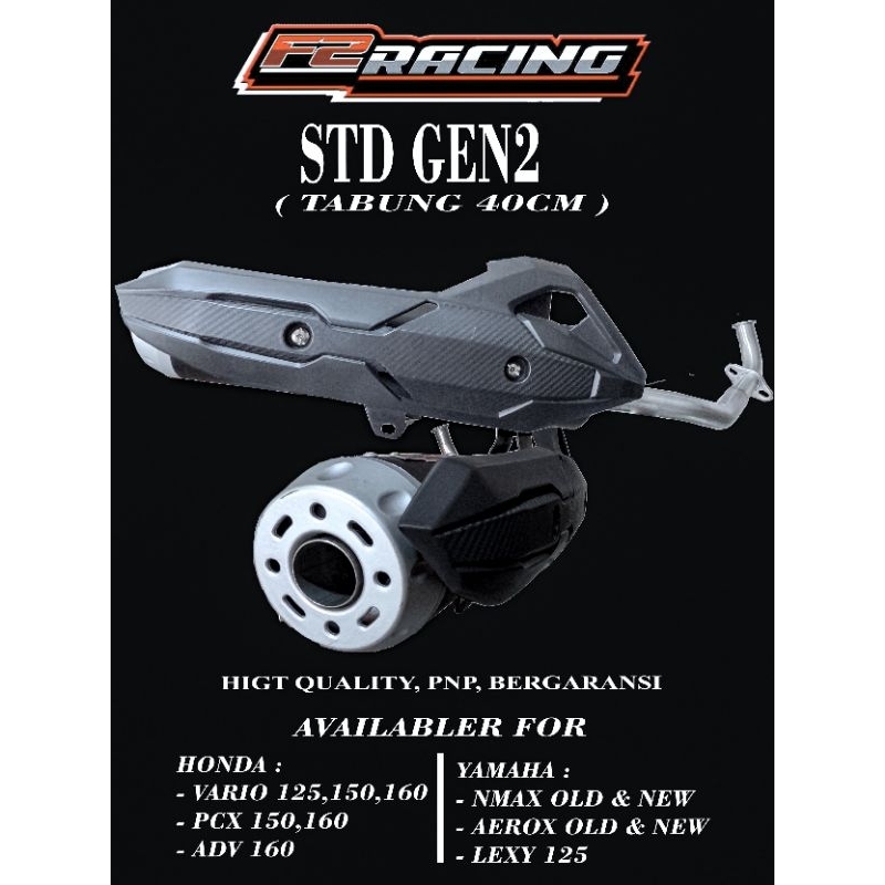 Jual F2RACING tipe std racing + ENDMUFFLER FULLSET ALL MATIK HONDA ...